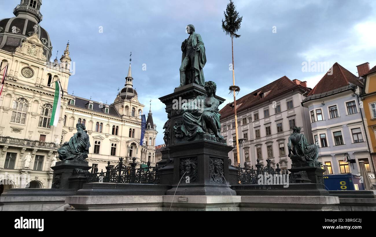 Erzherzog-Johann-Brunnen, aka the Archduke Johann Fountain, located in ...