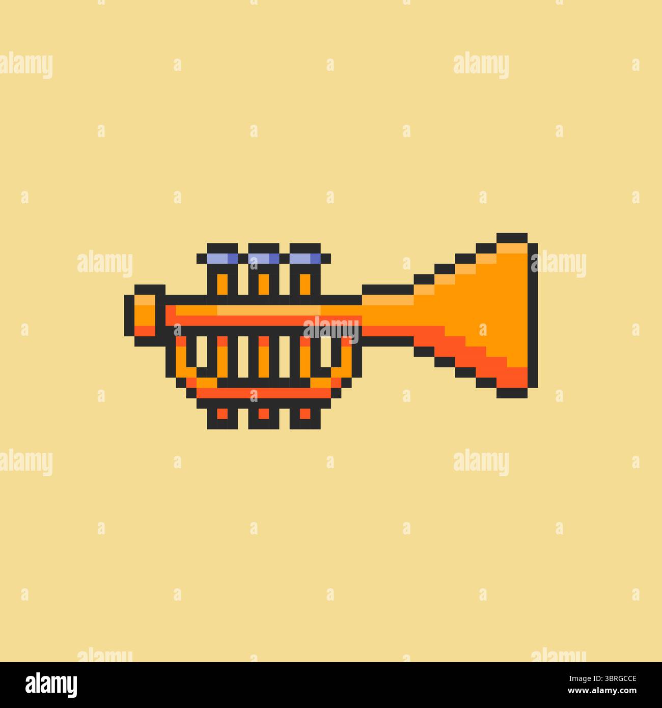 Pixel art Trumpet game asset design Stock Vector Image & Art - Alamy