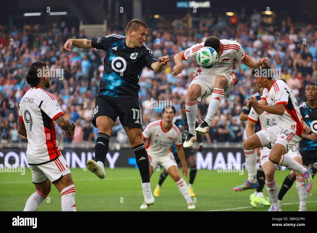 St. Paul, Minnesota, USA. 12th July, 2025. San Jose player DANIEL MUNIE ...