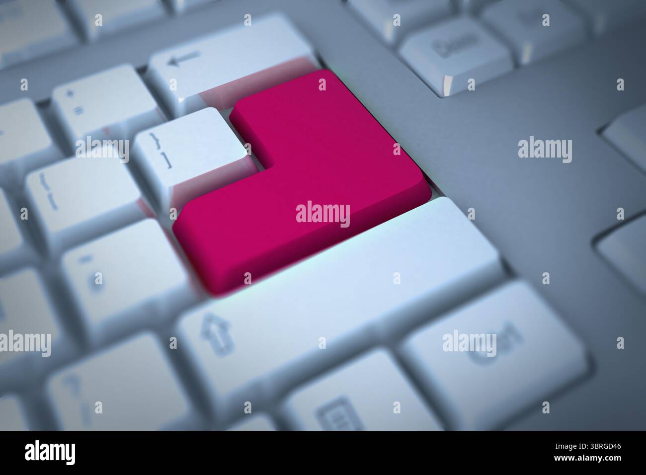 Pink enter key on keyboard Stock Photo - Alamy