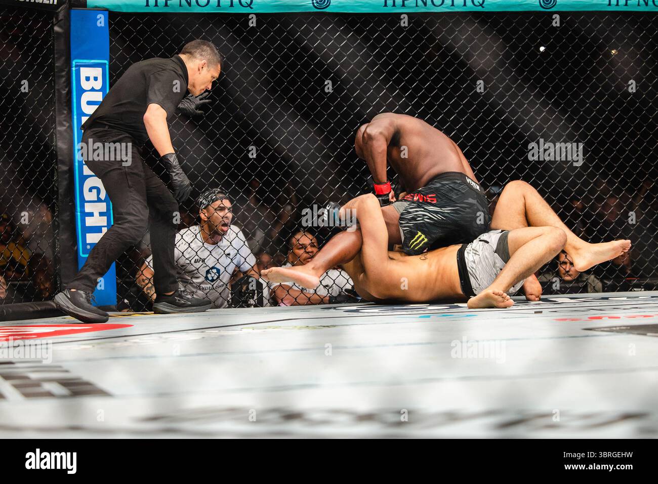 NASHVILLE, TN - JULY 13: Derrick Lewis fights Tallison Teixeira in a ...