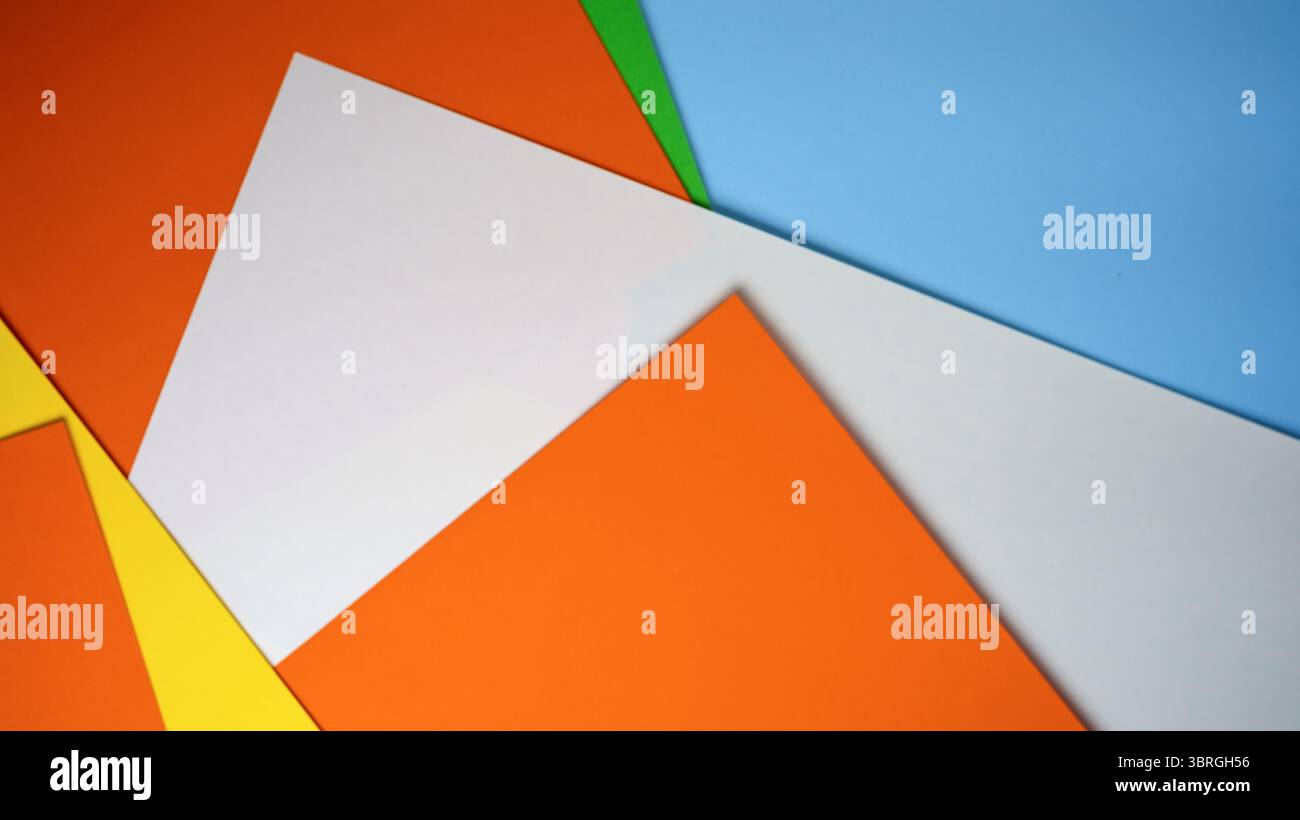 A collection of colorful paper sheets creates an artistic display Stock ...