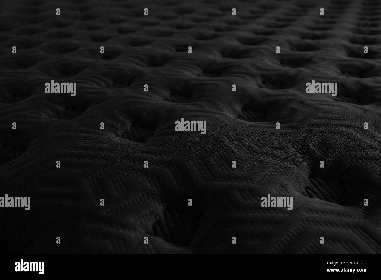 Black mattress texture , new fabric pattern side view Stock Photo - Alamy