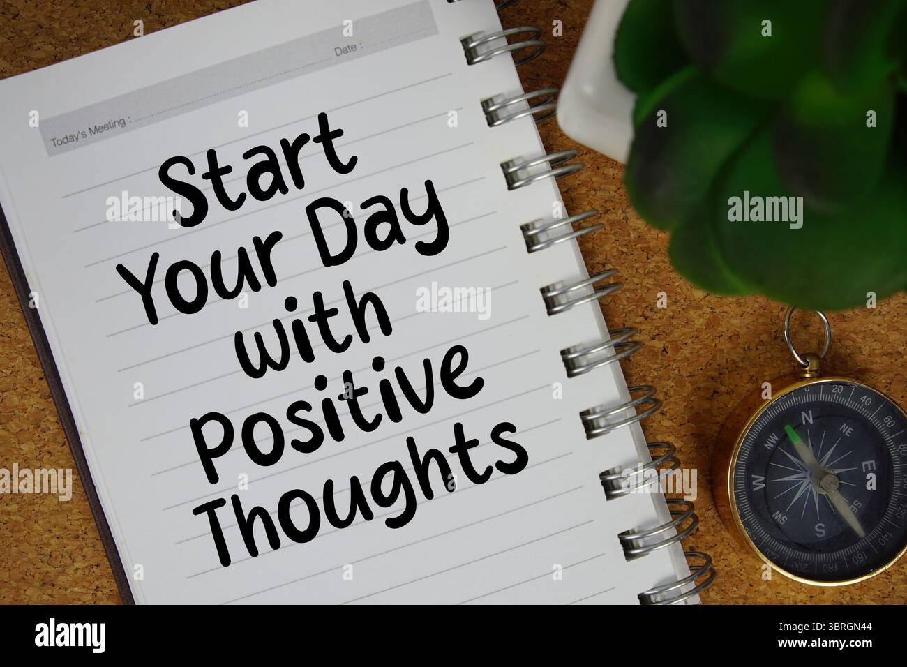 Start Your Day with Positive Thoughts text written on notebook paper ...