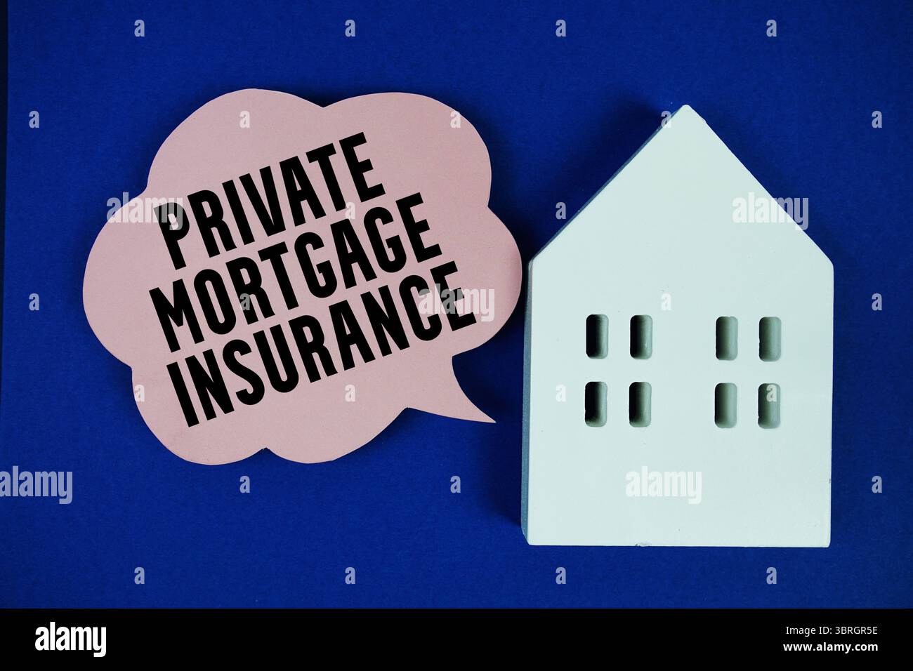 Private Mortgage Insurance text message on speech bubble with house ...