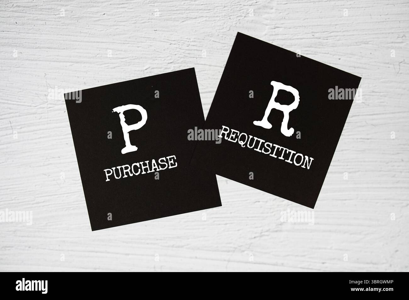 PR - Purchase Requisition text on stick note on concrete background ...