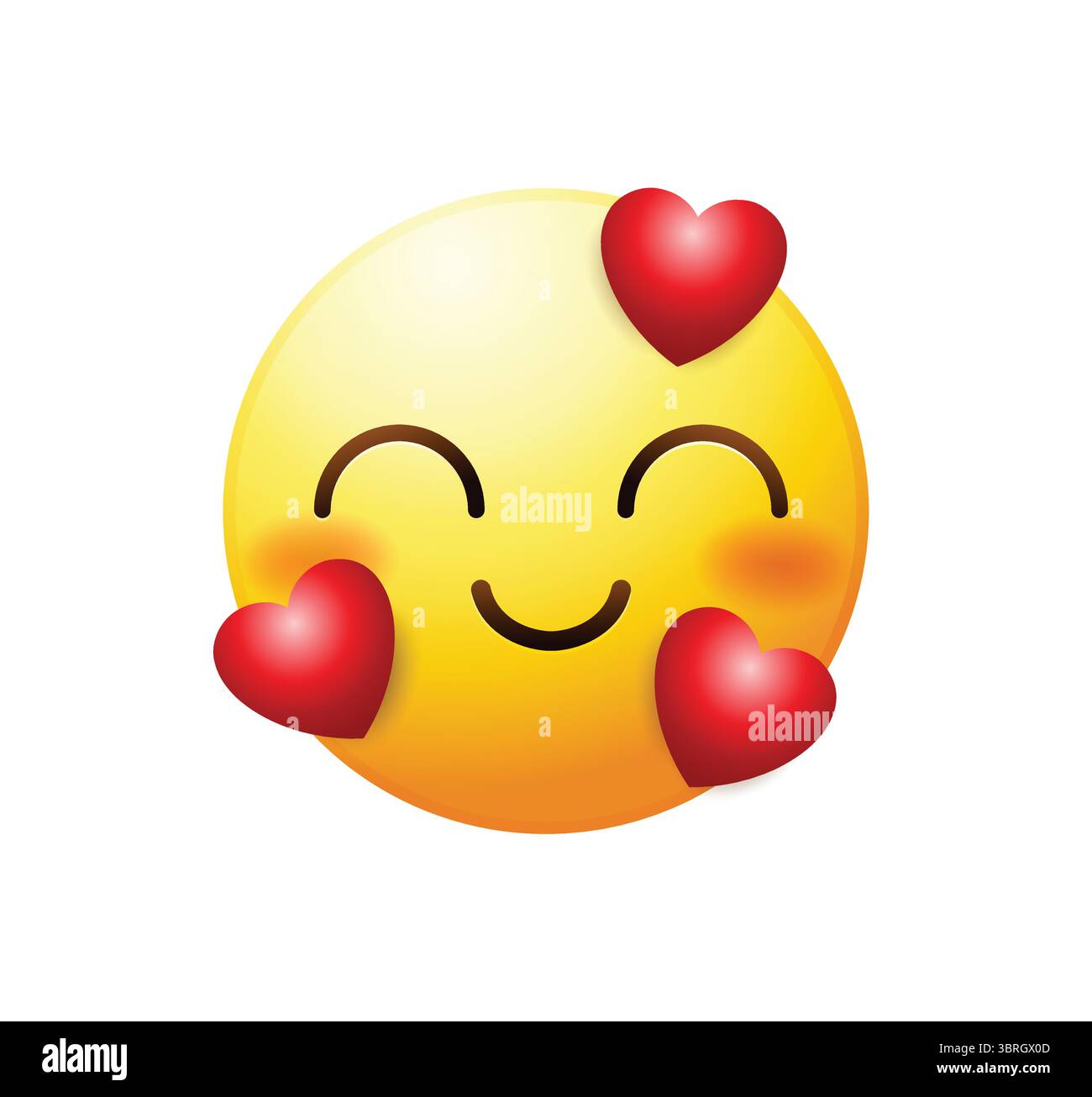Blushing emoticon vector illustration isolated. Love emoji icon Stock ...
