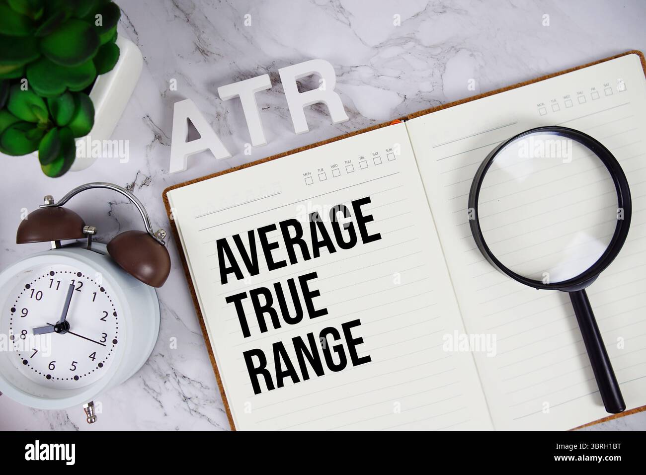 ATR - Average True Range acronym on notepad, Business concept ...