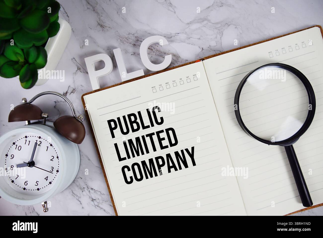PLC - Public Limited Company acronym on notepad, Business concept ...