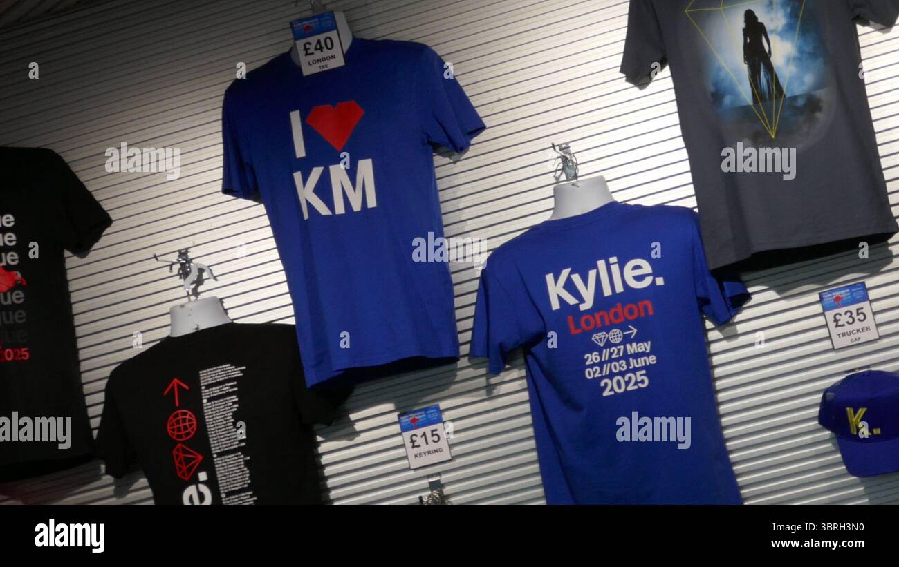 London, England, United Kingdom 26th May 2025 Kylie Tension Tour Merch ...