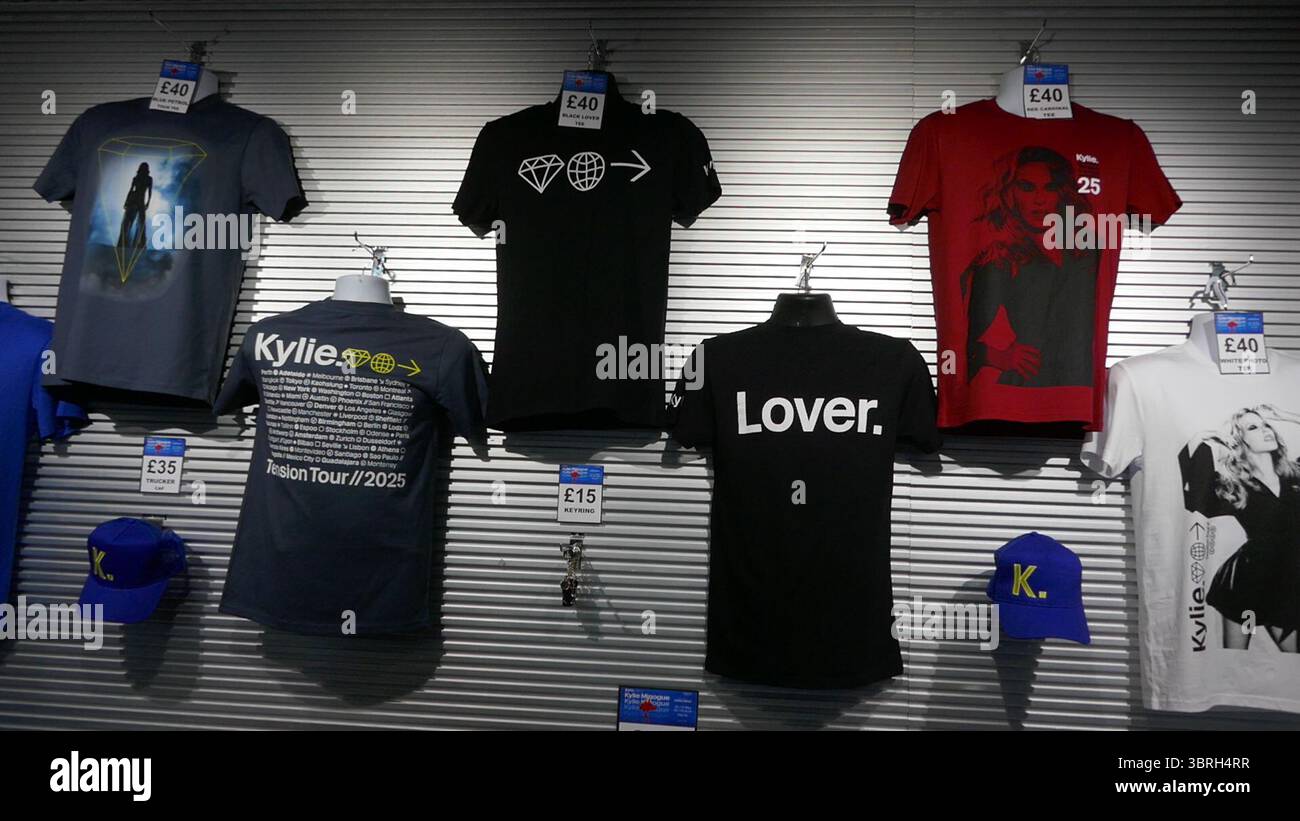 London, England, United Kingdom 26th May 2025 Kylie Tension Tour Merch ...