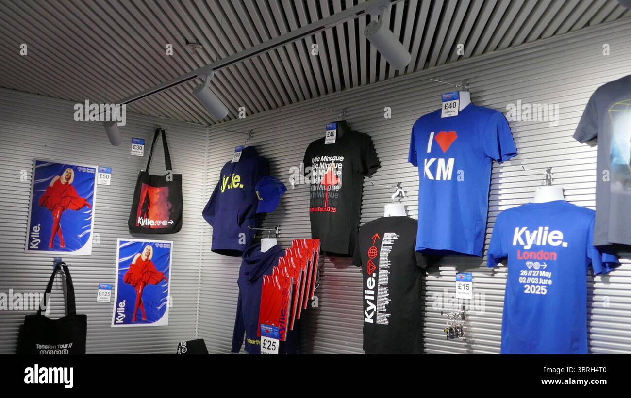 London, England, United Kingdom 26th May 2025 Kylie Tension Tour Merch ...