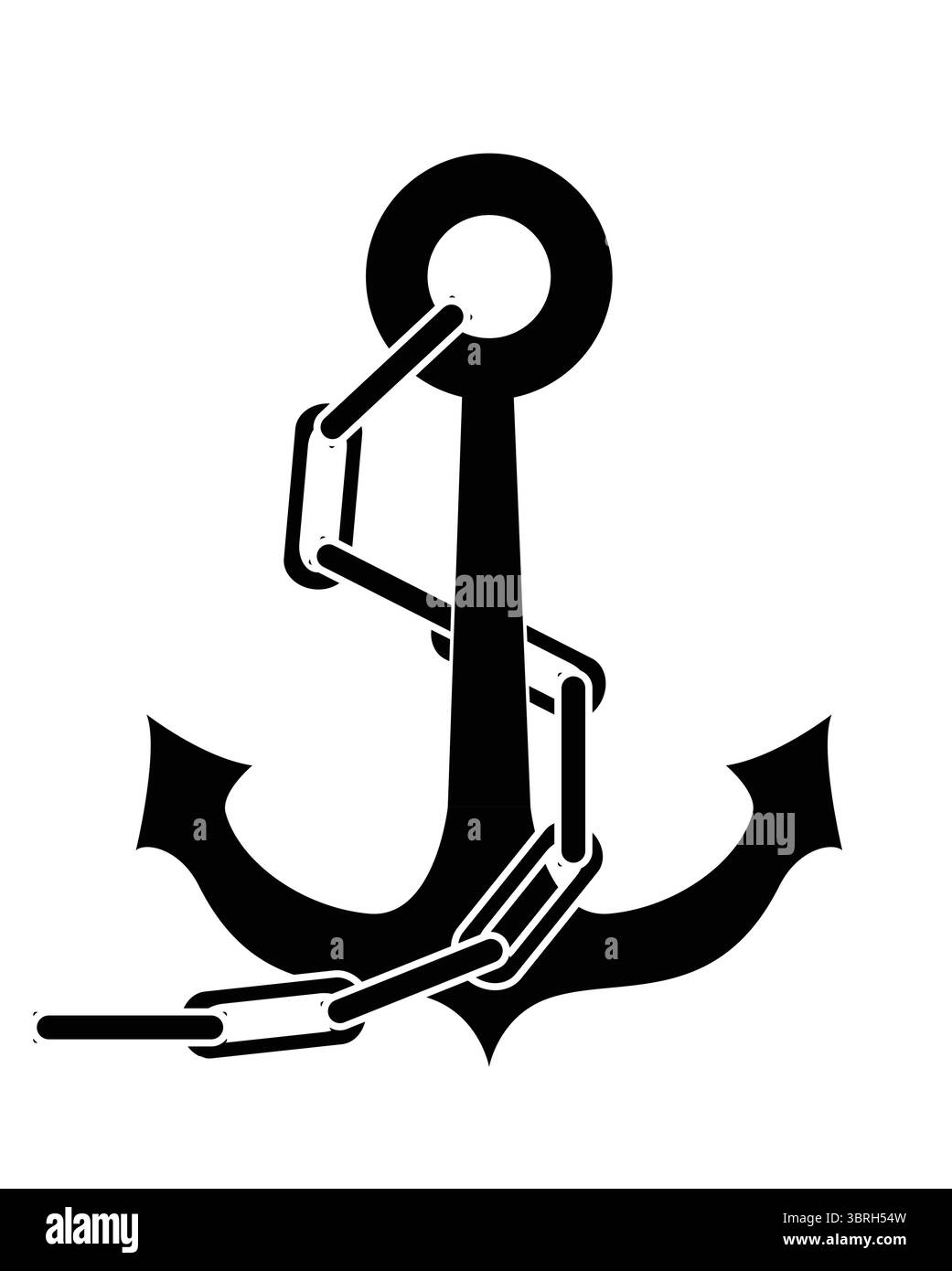 anchor with chain ship illustrator Stock Vector Image & Art - Alamy