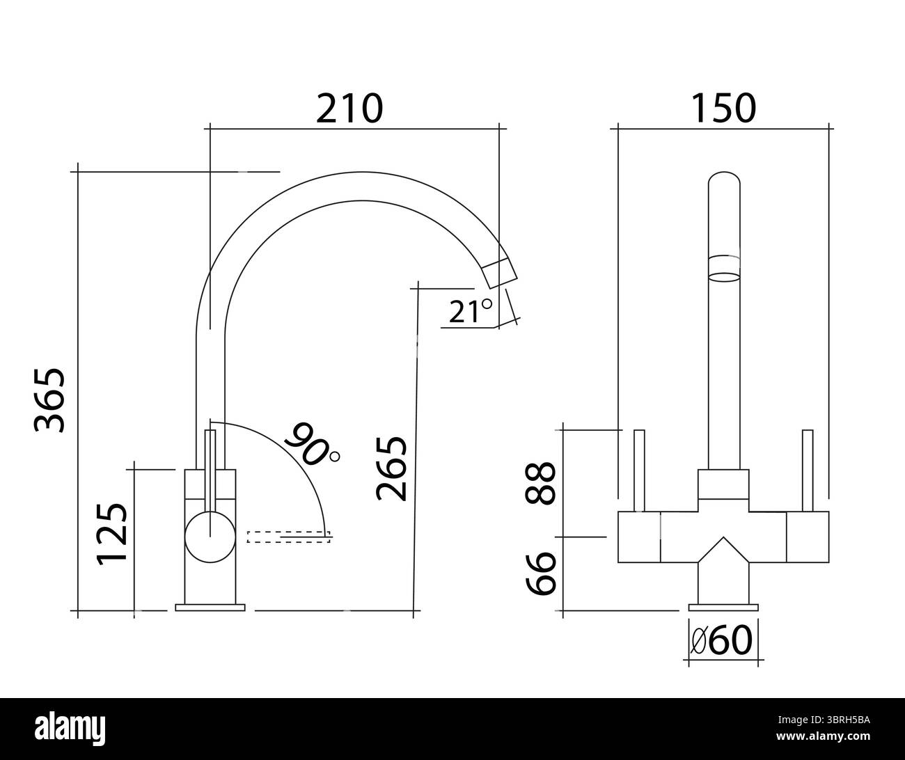 water tap hot and cold in illustrator black and white with the ...