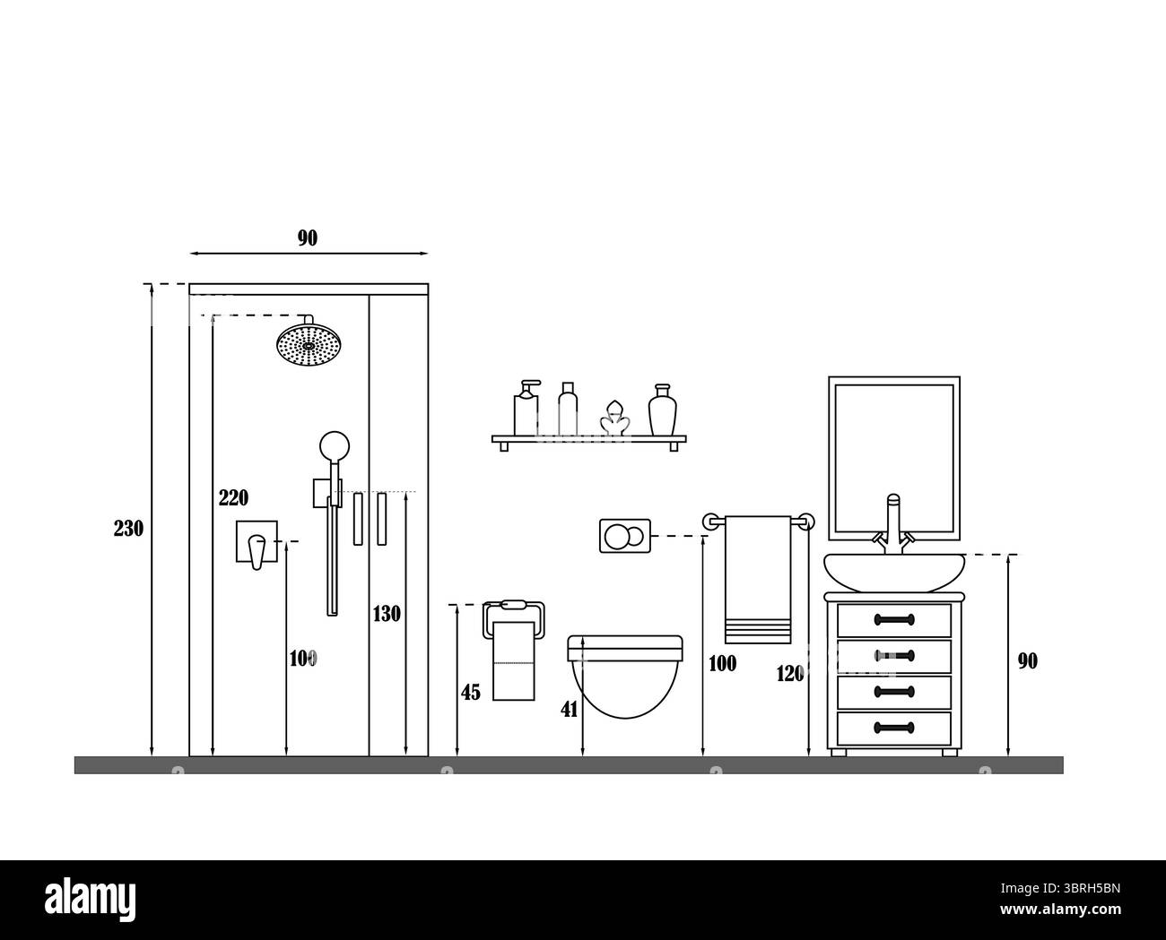 Bathroom interior design in luxury Cut Out Stock Images & Pictures - Alamy