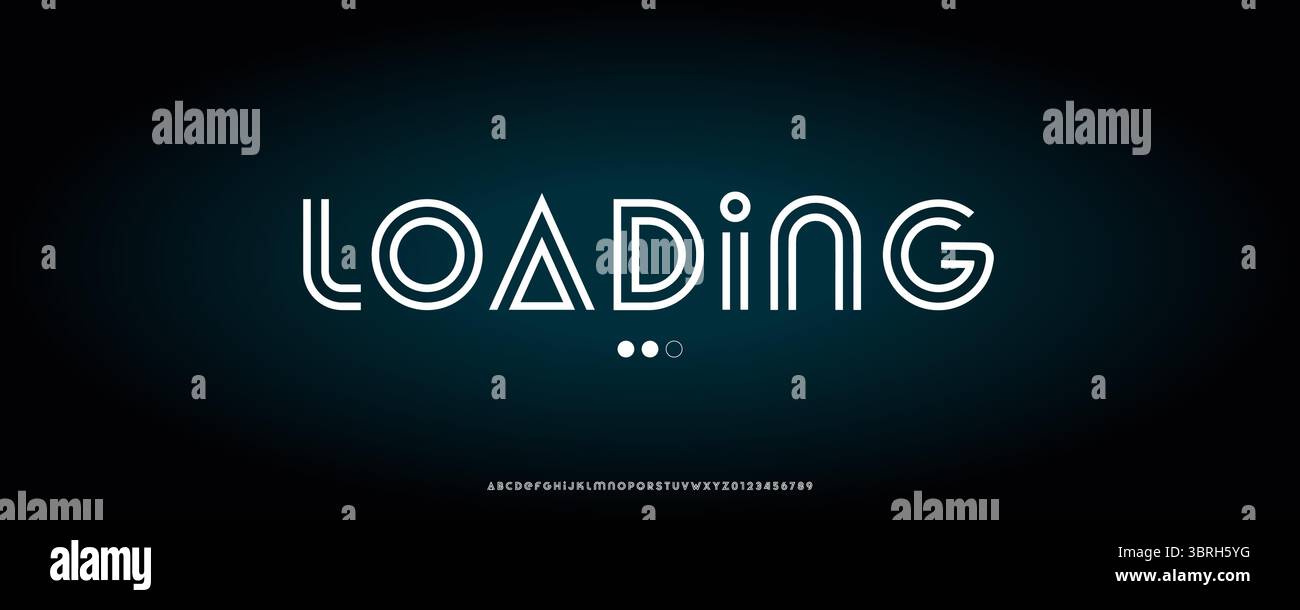 Loading Banner with Stylish Retro Line Font and Soft Glowing Gradient ...