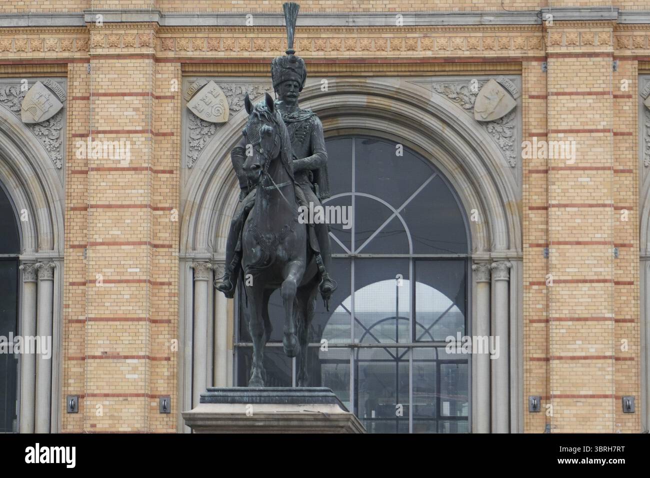 A landmark historic equestrian statue of King Ernst August of Hannover ...