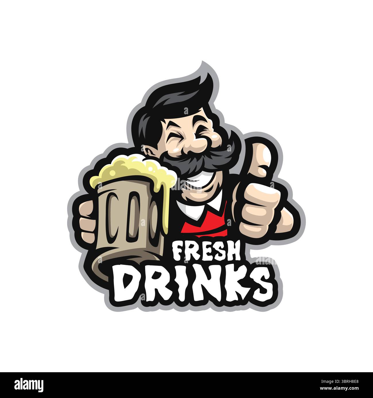 Fresh drinks mascot logo design vector with concept style for badge ...