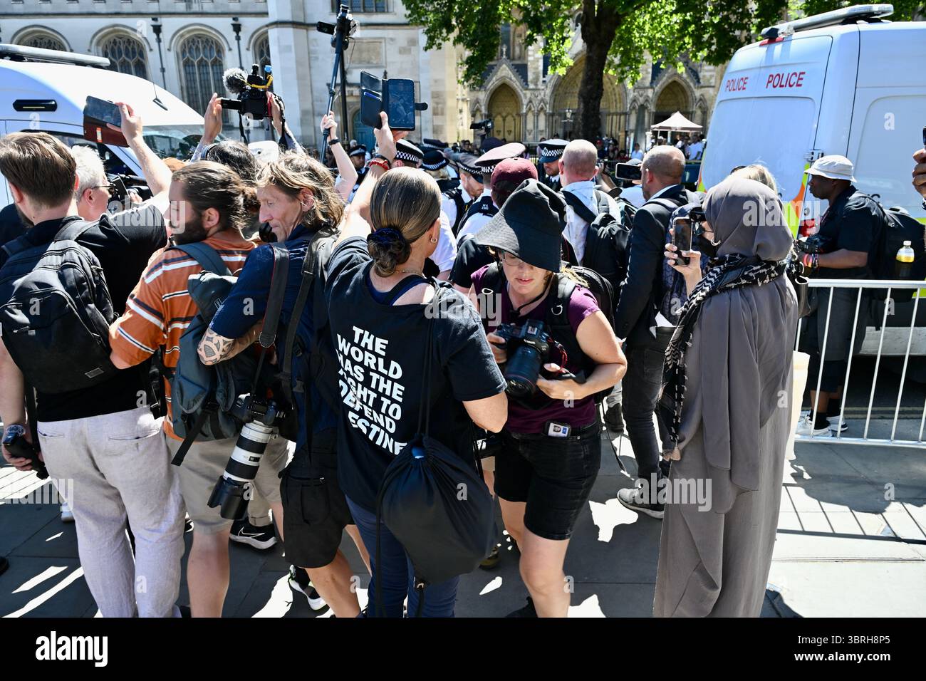 Media Scrum, Palestine Action Protest, Parliament Square, London, UK ...