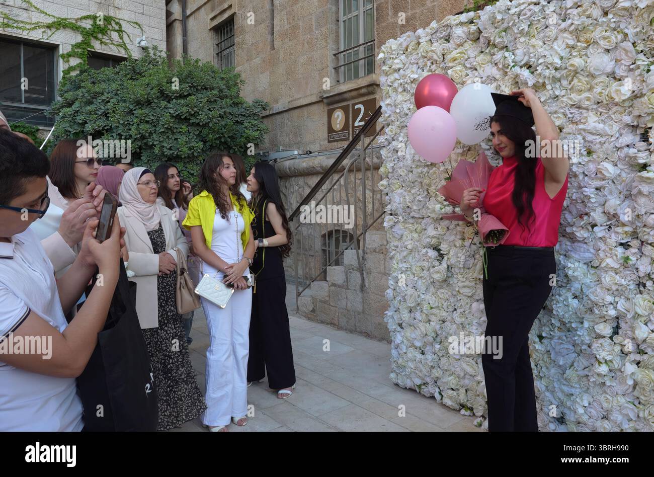 JERUSALEM - JULY 9: An Israeli Arab college student wearing a cap poses ...