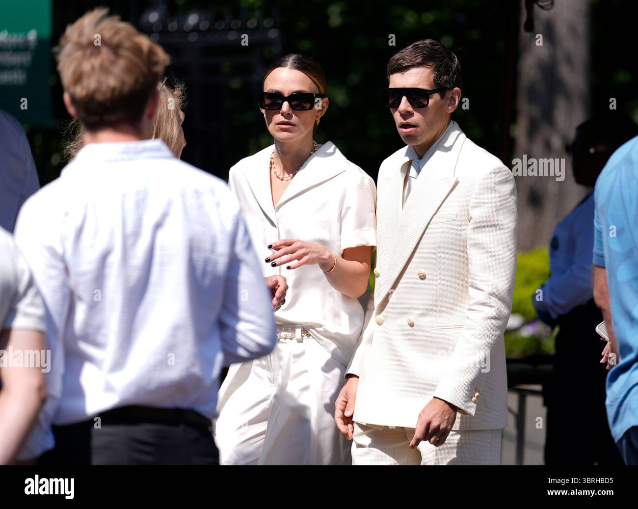 Keira Knightley and James Righton arriving on day fourteen of the 2025 ...