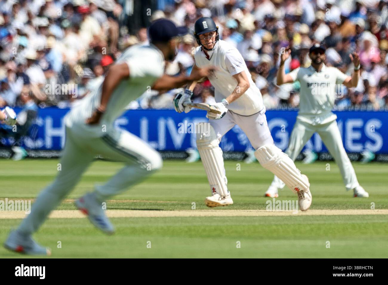 Zak Crawley of England makes one run during the 3rd Rothesay Test Match ...