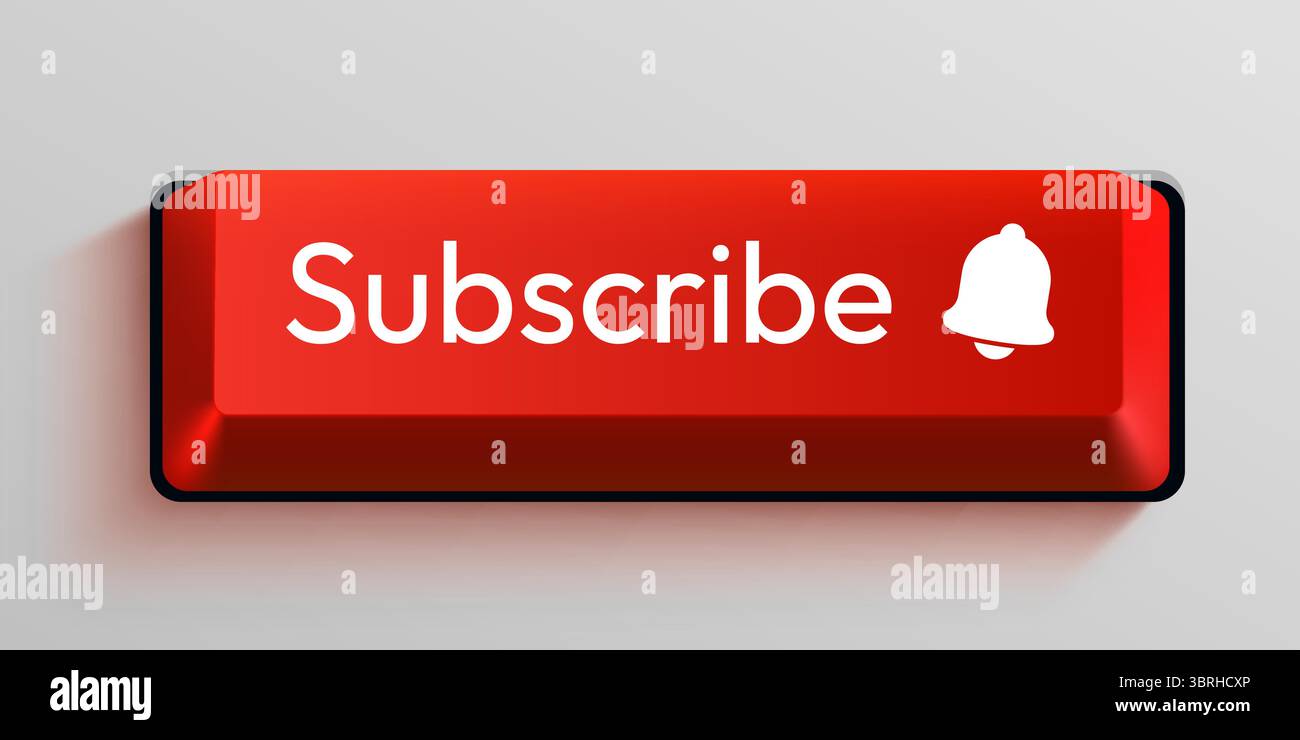 Red computer subscribe key on white background. Vector illustration ...