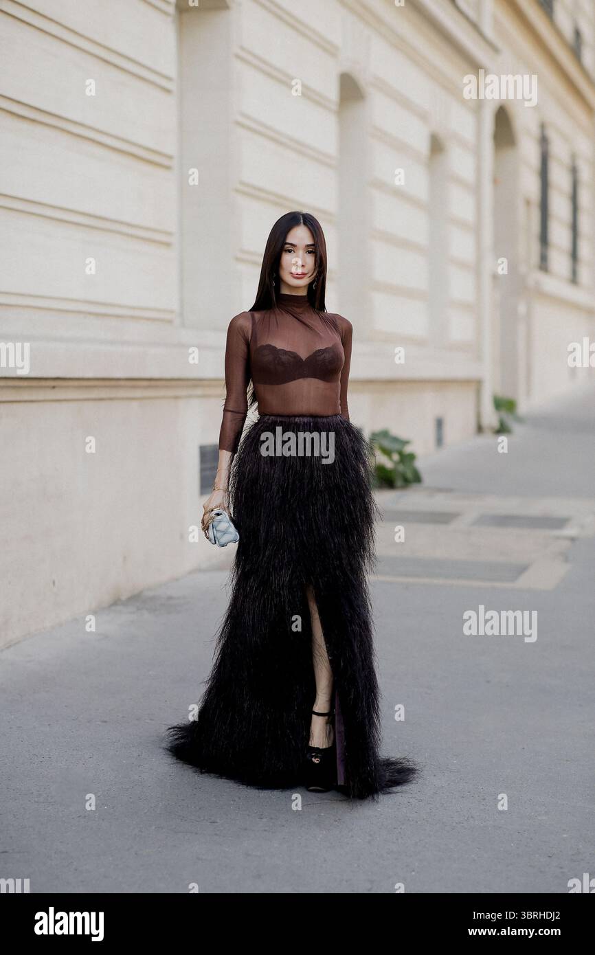 Street style, Heart Evangelista arriving at Ashi Studio Fall Winter ...