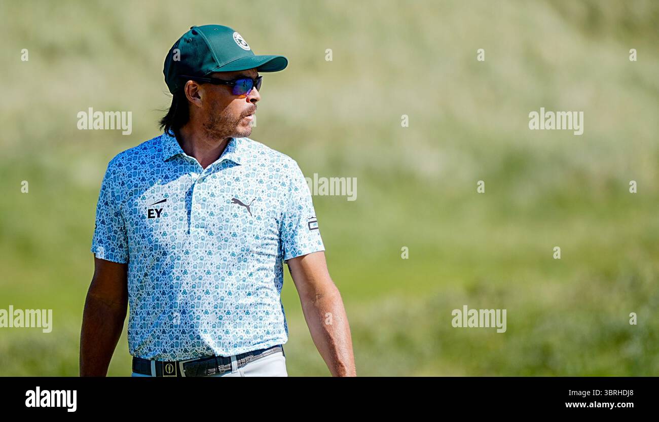 Ricky Fowler from the USA on the driving range during the first preview ...