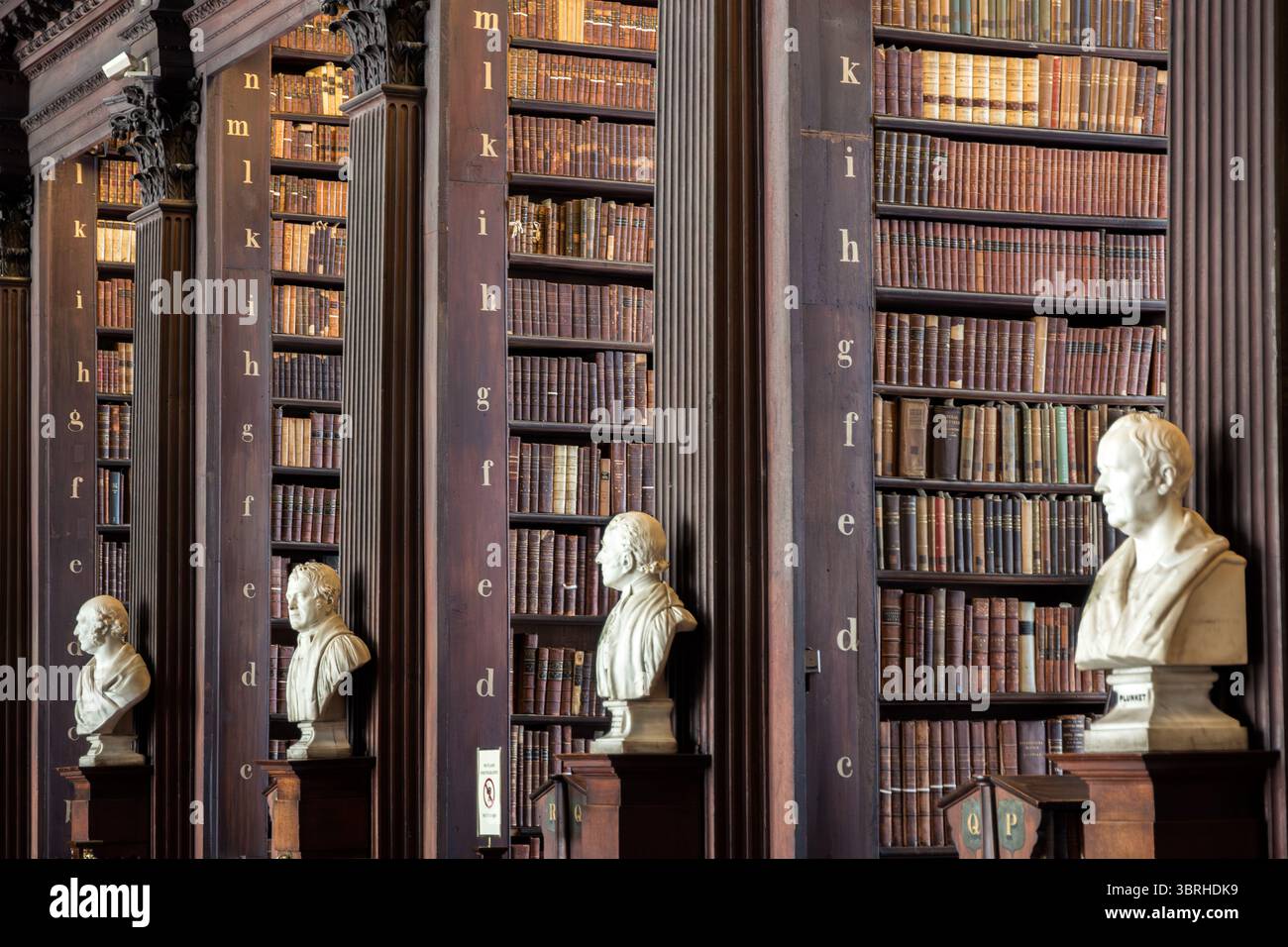 The Long Room in Trinity College Library, Dublin, Ireland, featuring ...