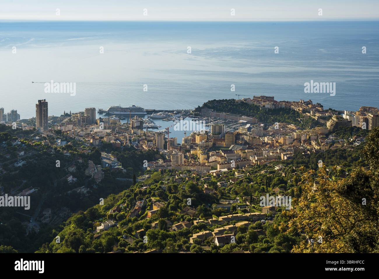 Panorama, View from the grande corniche, City and coast, Monte Carlo ...