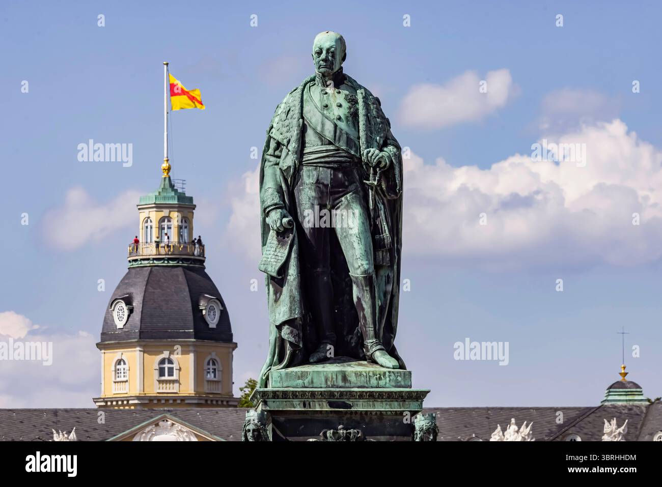 Großherzog-Karl-Friedrich-Denkmal. Schloss Karlsruhe, ehemalige ...