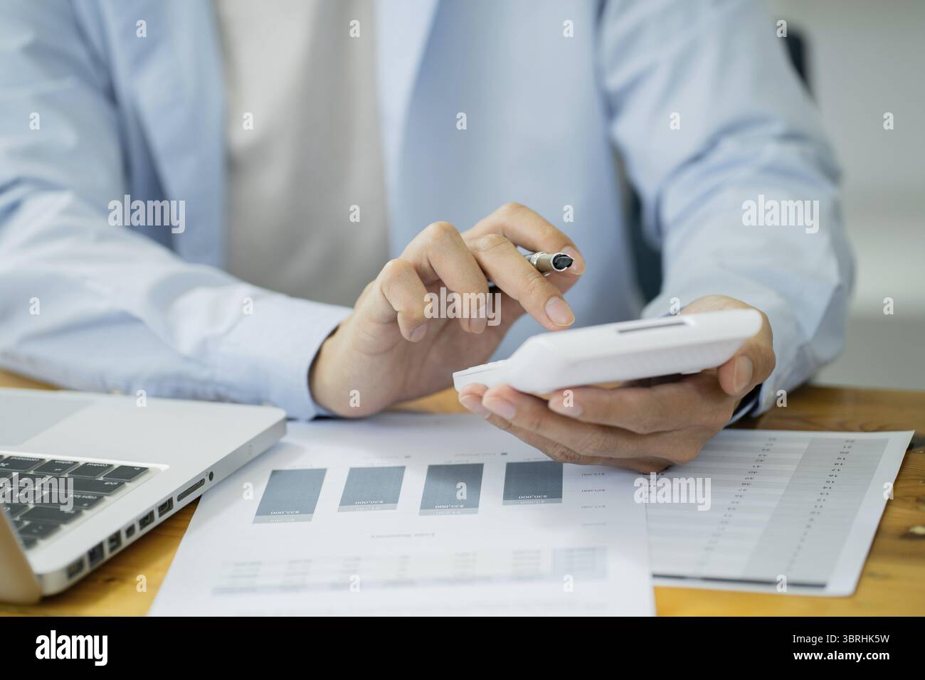 Business man Accountant investment risk analysis. saving money for ...