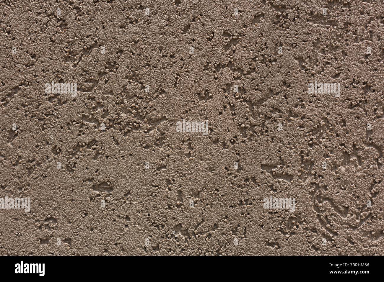 Rough latte brown cratered stucco surface displays bumps and ...