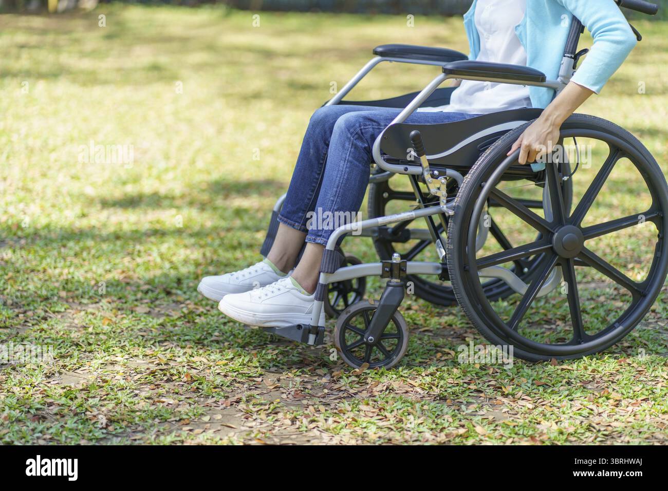 Depressed sad asian woman in wheelchair lonely disabled adult Stock ...