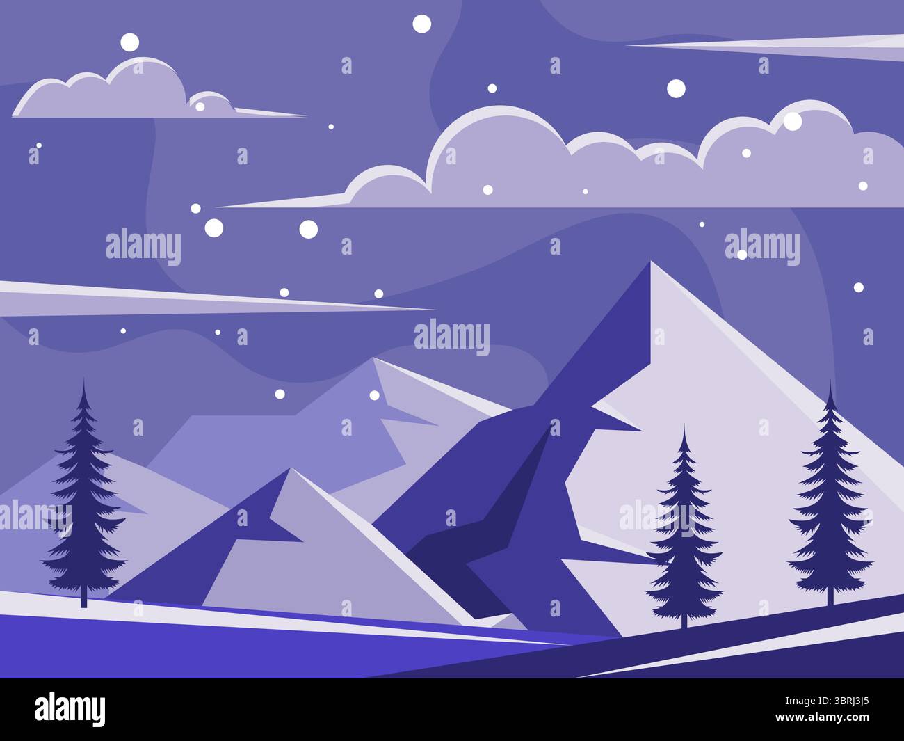 Landscape illustration featuring tree Stock Vector Images - Alamy