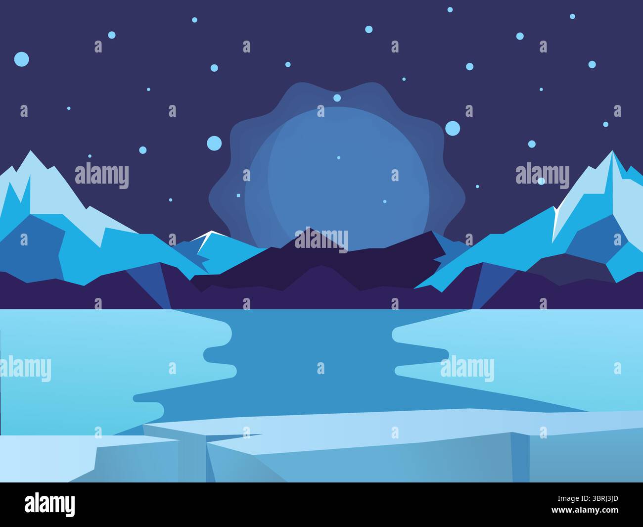 Winter view lake in Stock Vector Images - Alamy