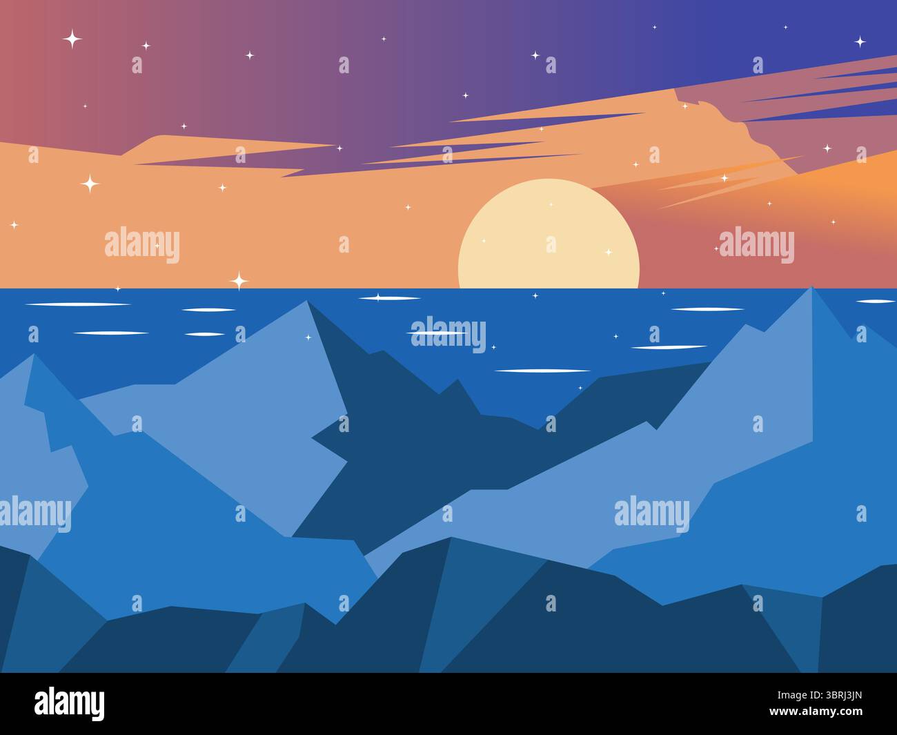 Sun sea minimal geometric Stock Vector Images - Alamy