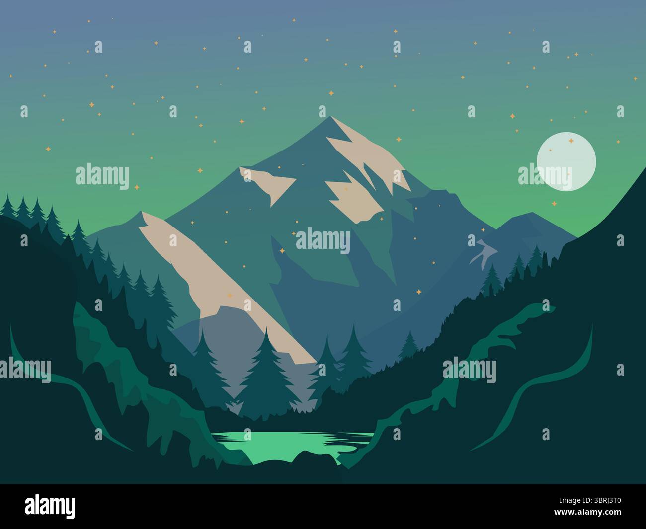 Beautiful pine forest blue Stock Vector Images - Alamy