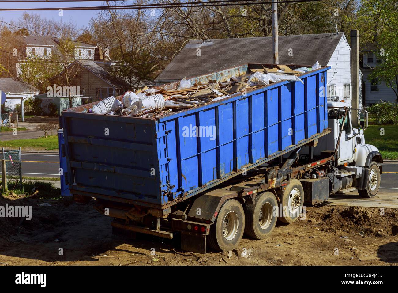 Recycling container trash dumpsters being full with garbage container ...