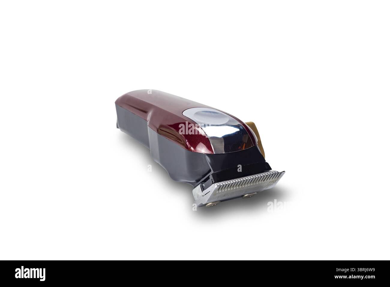 Front view of single red electric hairclipper equipment for men haircut ...