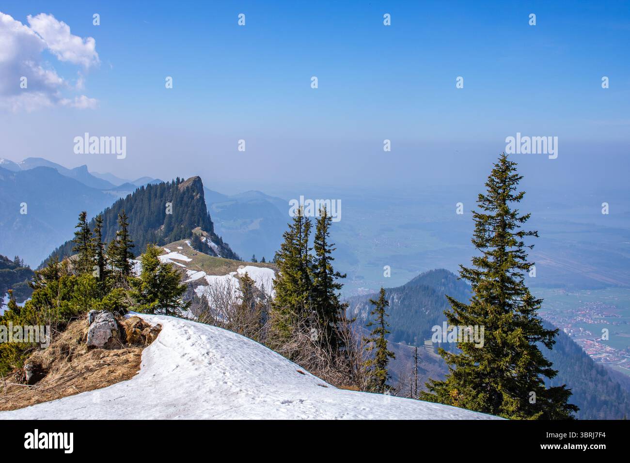 Landscape photo of an uphill climb in spring. Typical landscape in ...