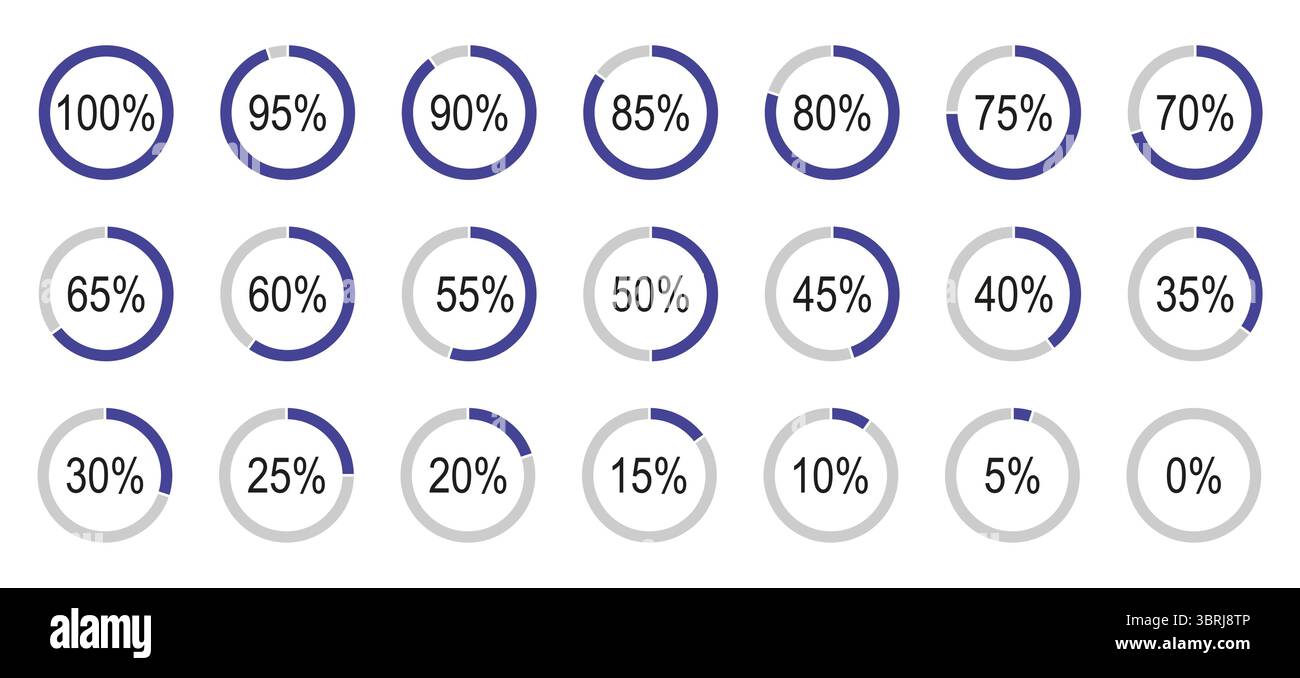 Percentage infographics elements. Round diagrams icons pattern for ...