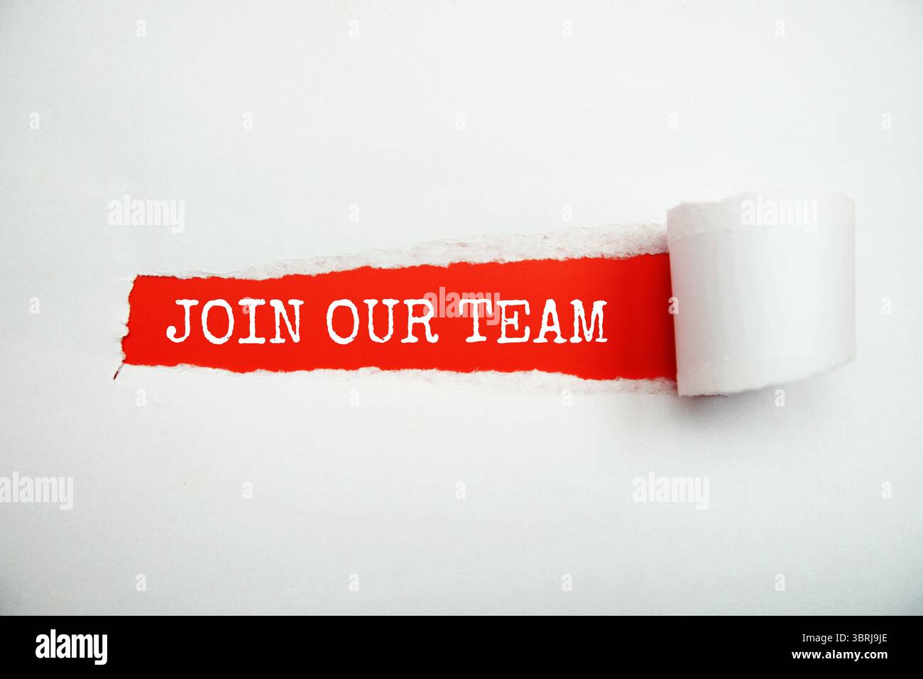 Join Our Team message written on red paper with torn paper background Stock Photo - Alamy
