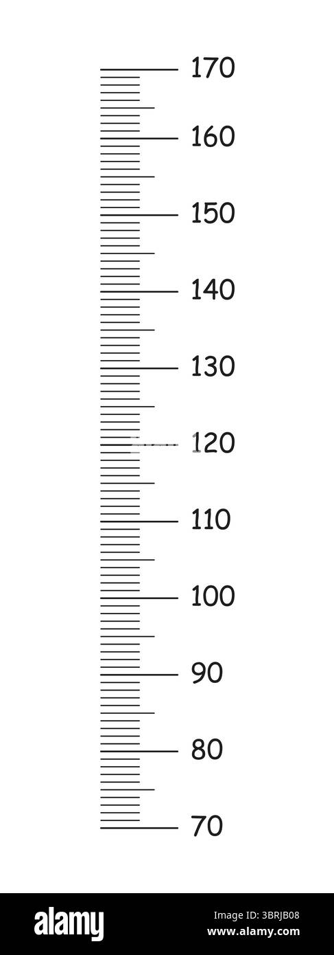 Kids height chart from 70 to 170 centimeters printable mockup. Template ...