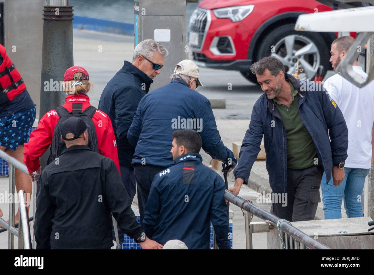 King Juan Carlos and Infanta Elena at the port, July 13, 2025, in ...