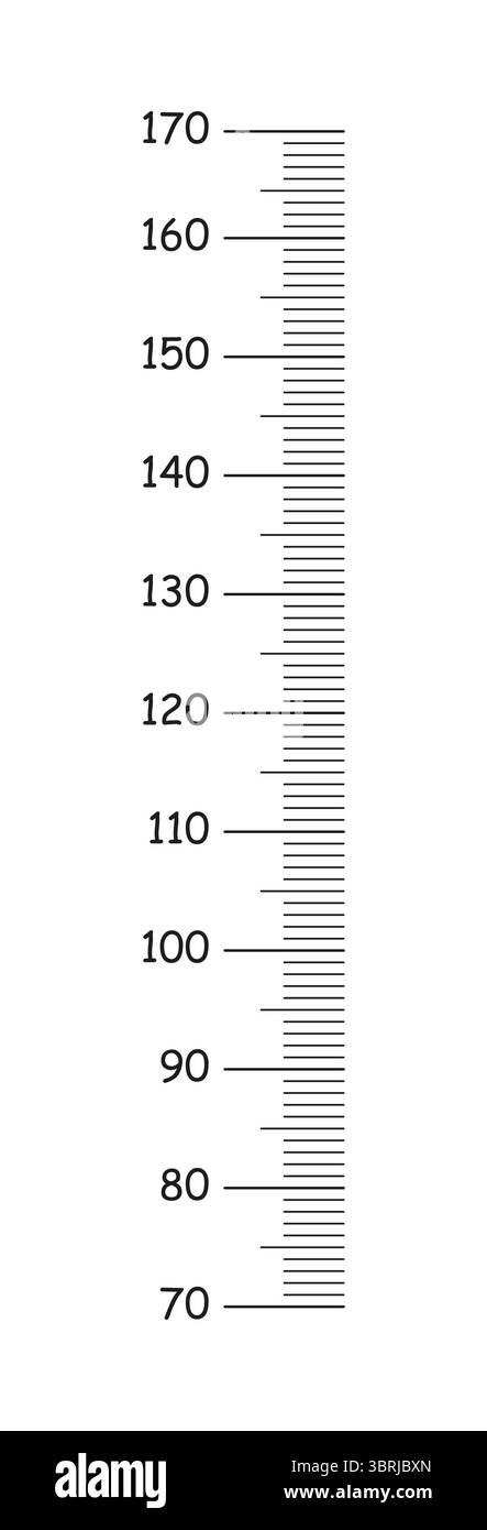Kids height chart from 70 to 170 centimeters. Template for wall growth ...