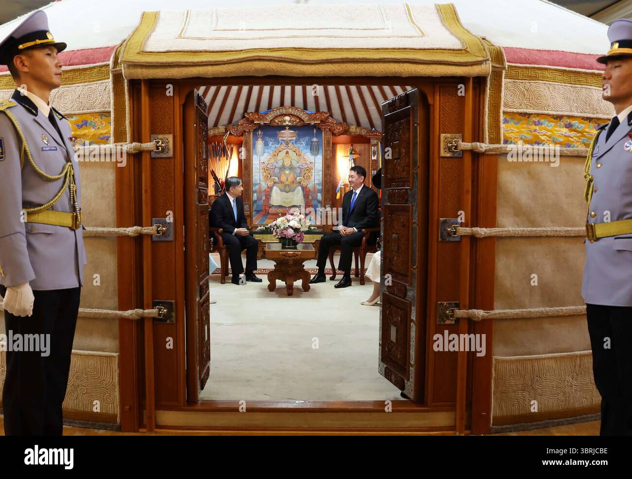 Japan's Emperor Naruhito and Mongolian President Ukhnaagiin Khurelsukh ...