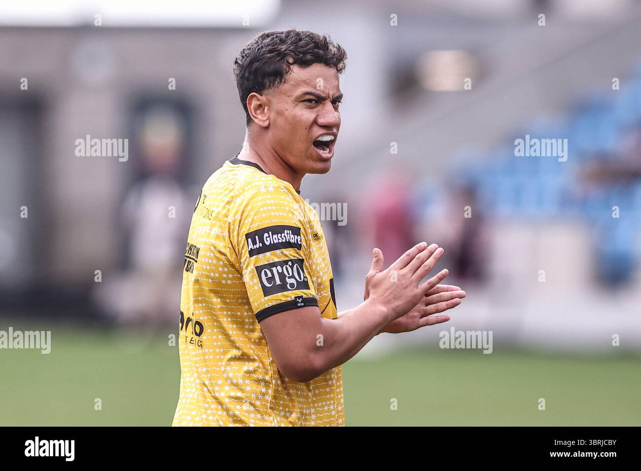 Daejarn Asi of Castleford Tigers during pre-game warm up during the ...