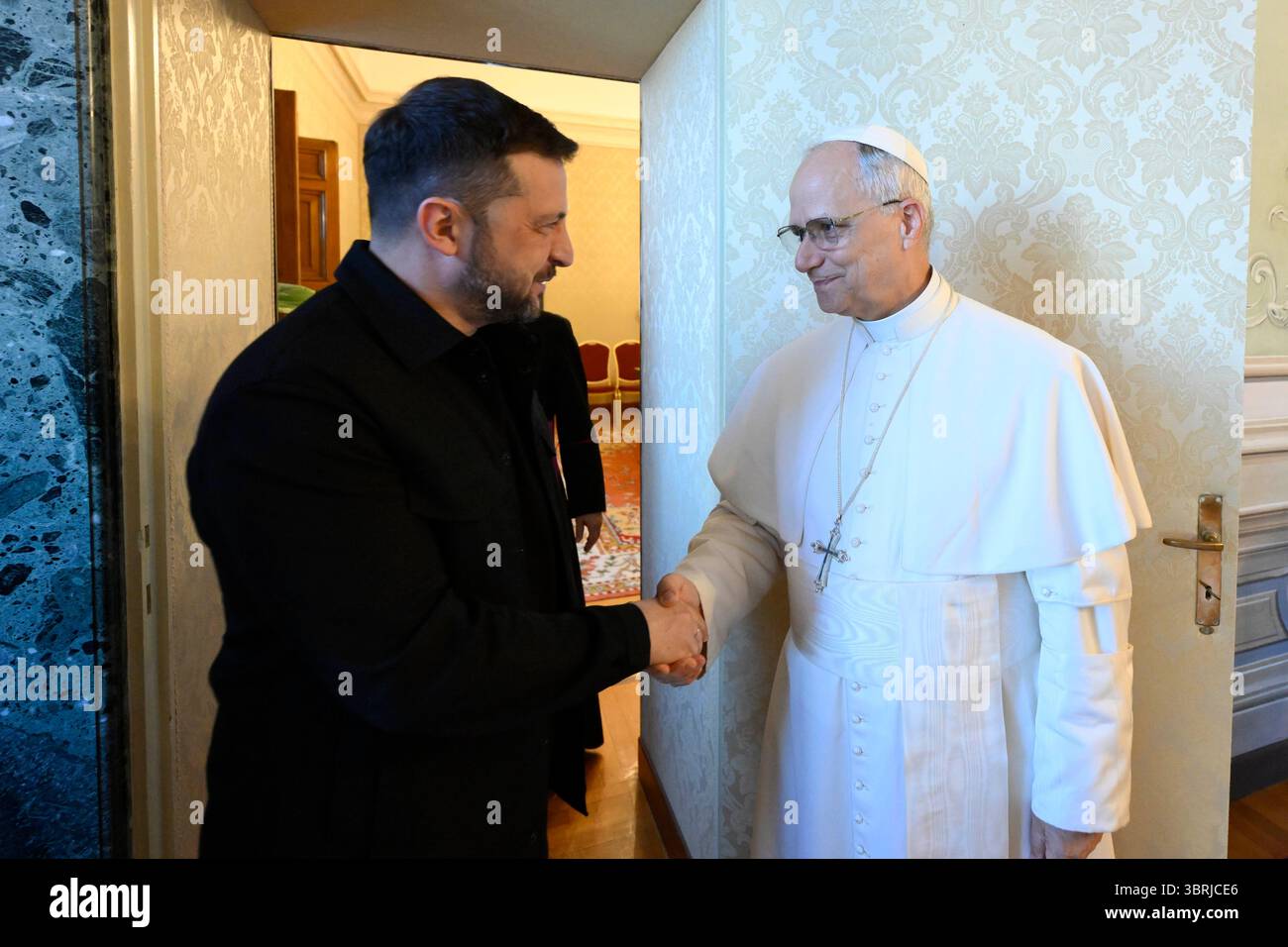Pope Leo XIV with Volodymyr ZelenskyyWorking Visit by the President of ...